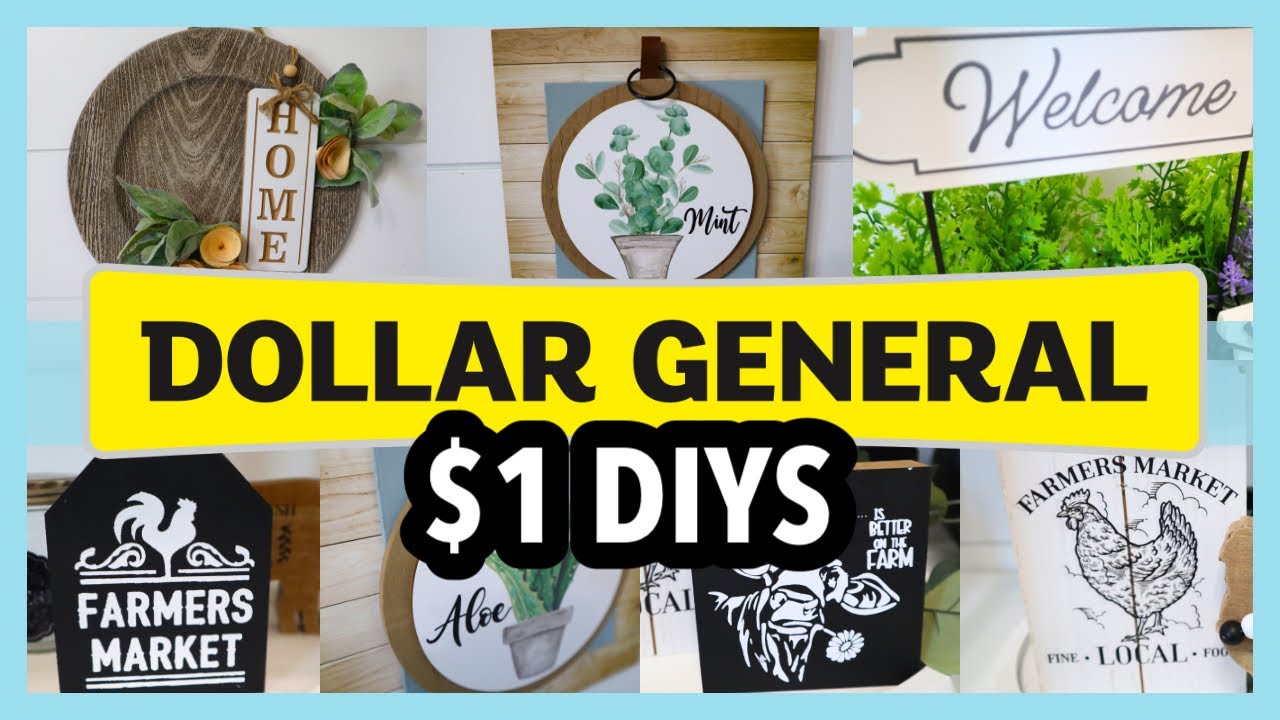 $1 DIYS using Dollar General Decor | Dollar Store Crafts for NEW Home ...