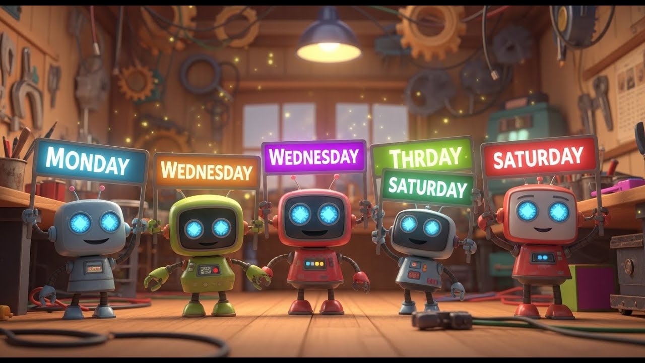 Days of the Week with Little Robot Helpers 🤖📅 | Fun Learning for Kids ...