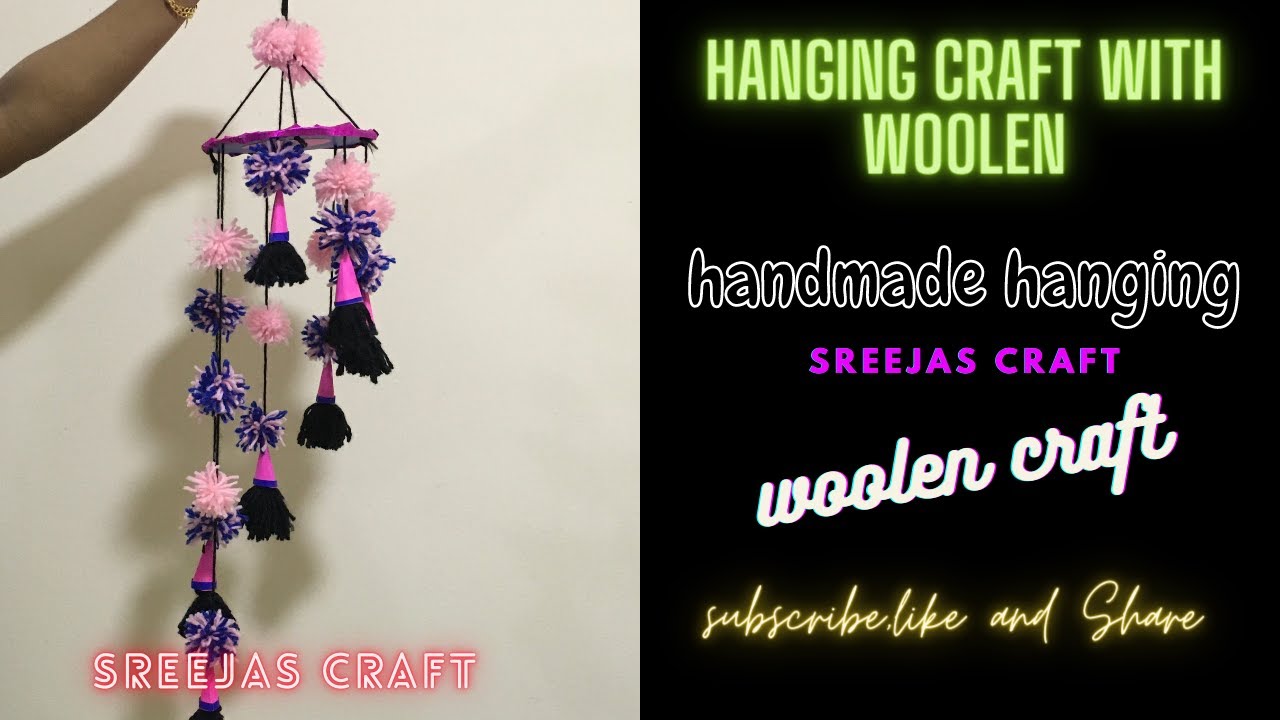 Hanging Craft | DIY Hanging Craft | Woolen Craft Idea | Sreejas Craft ...