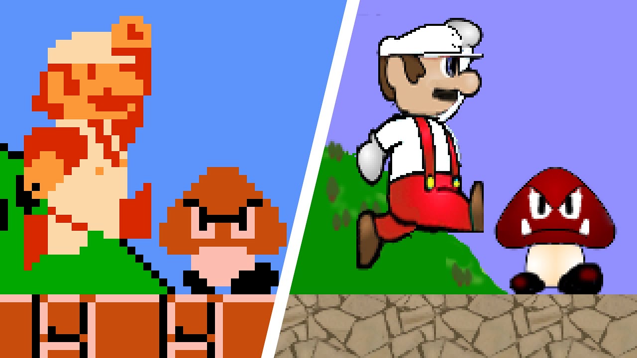 Super Mario Bros. 1 (NES) - HDNes Texture Pack. ᴴᴰ - YouTube