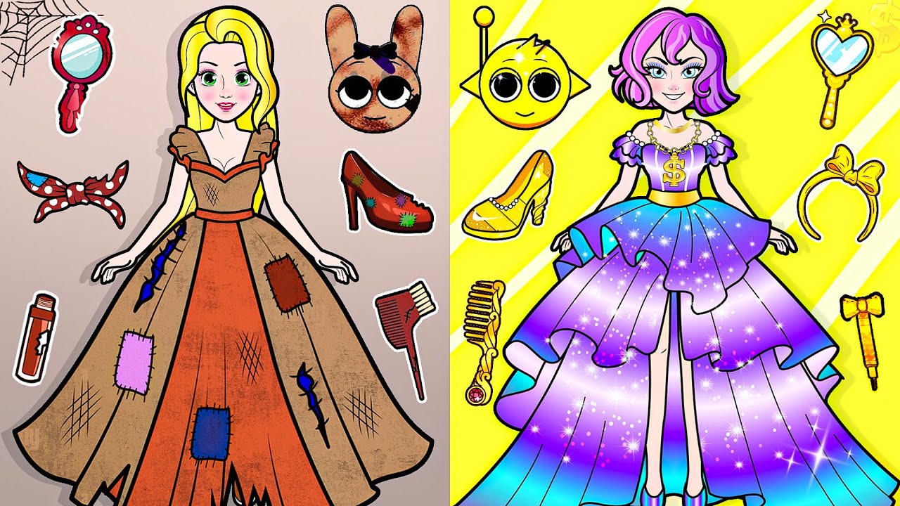 [🐾paper doll🐾] SIMON Rich VS Poor Barbie Decor & Dress Up - Barbie's ...