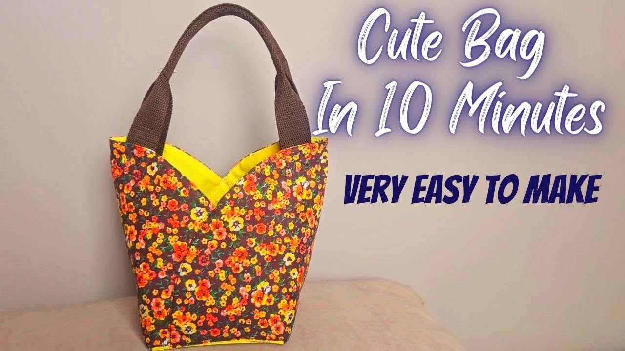 DIY -Easy No Zip Bag In 10 Minutes | Beginner Sewing Project | Sewing ...