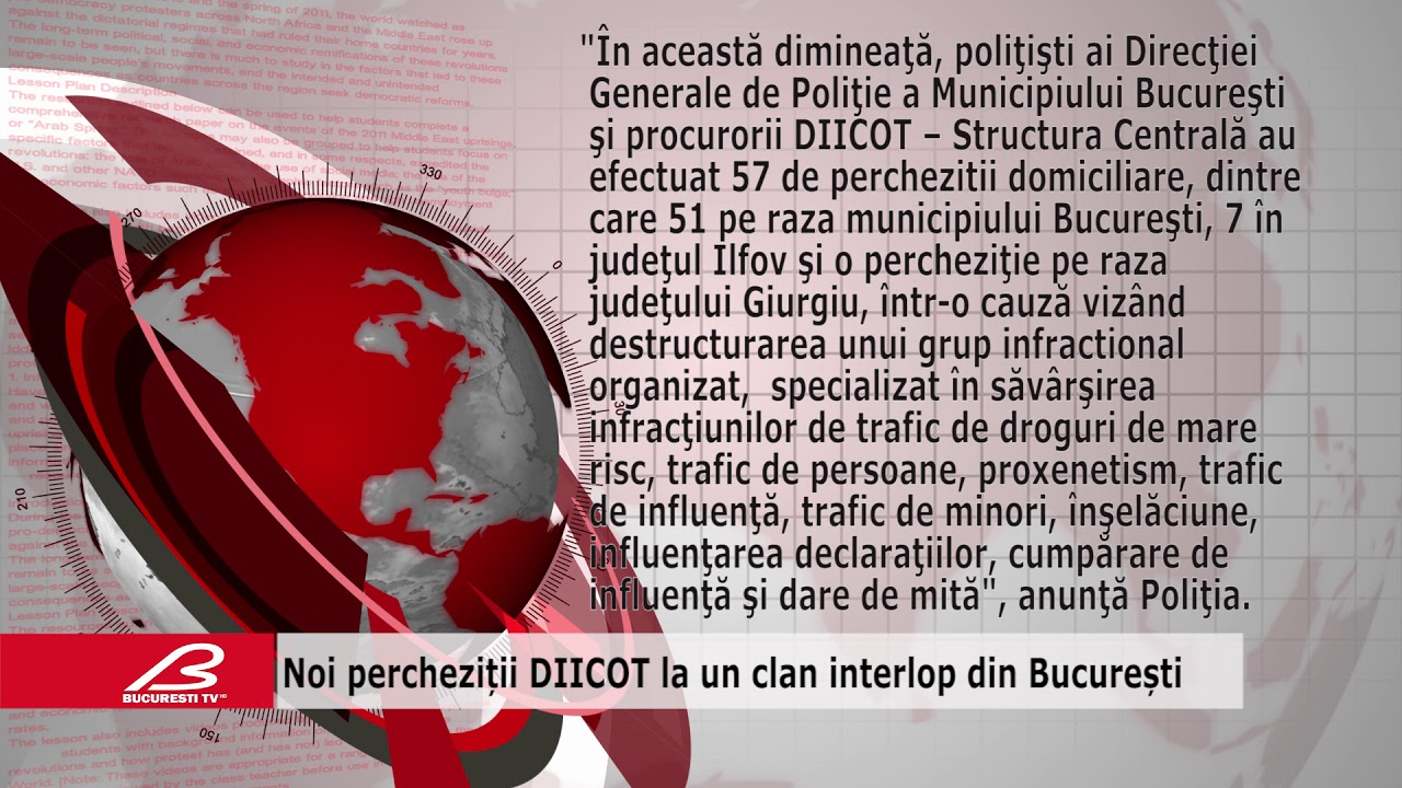 Noi perchezitii DIICOT la un clan interlop din Bucuresti - YouTube