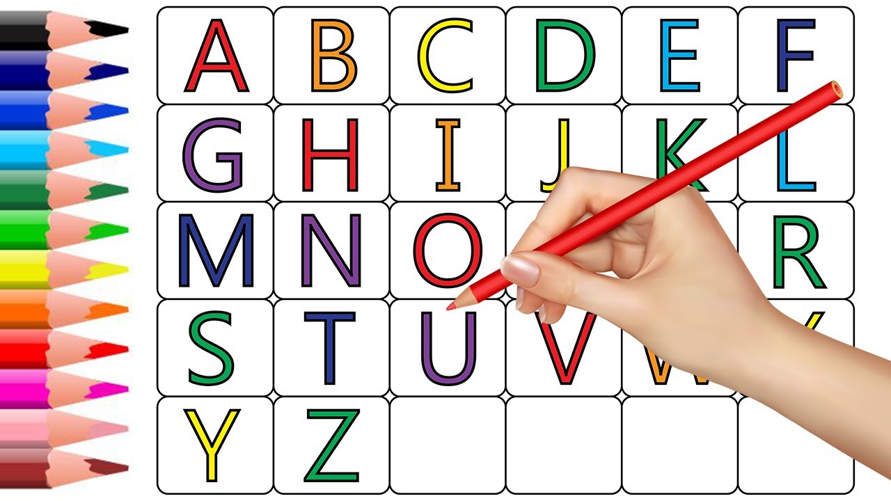 ABCD Alphabet Coloring | ABCD Song | ABCDEFGHIJKLMNOPQRSTUVWXYZ - YouTube