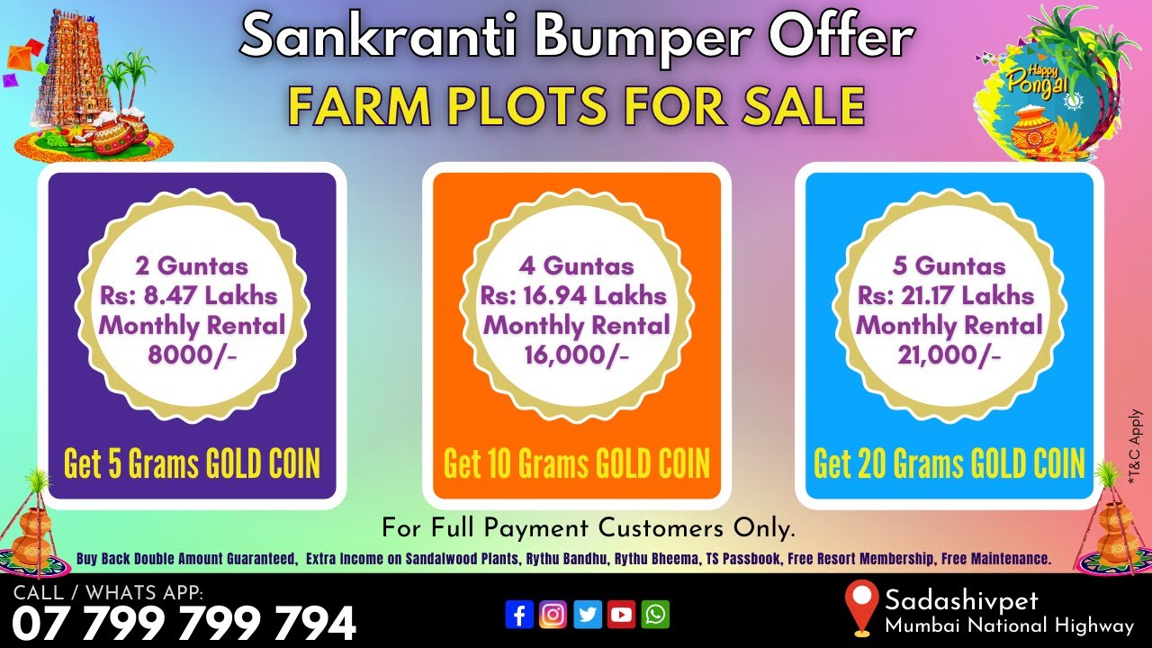 Farm Plots with Monthly Rental | +91 7799799794 - YouTube