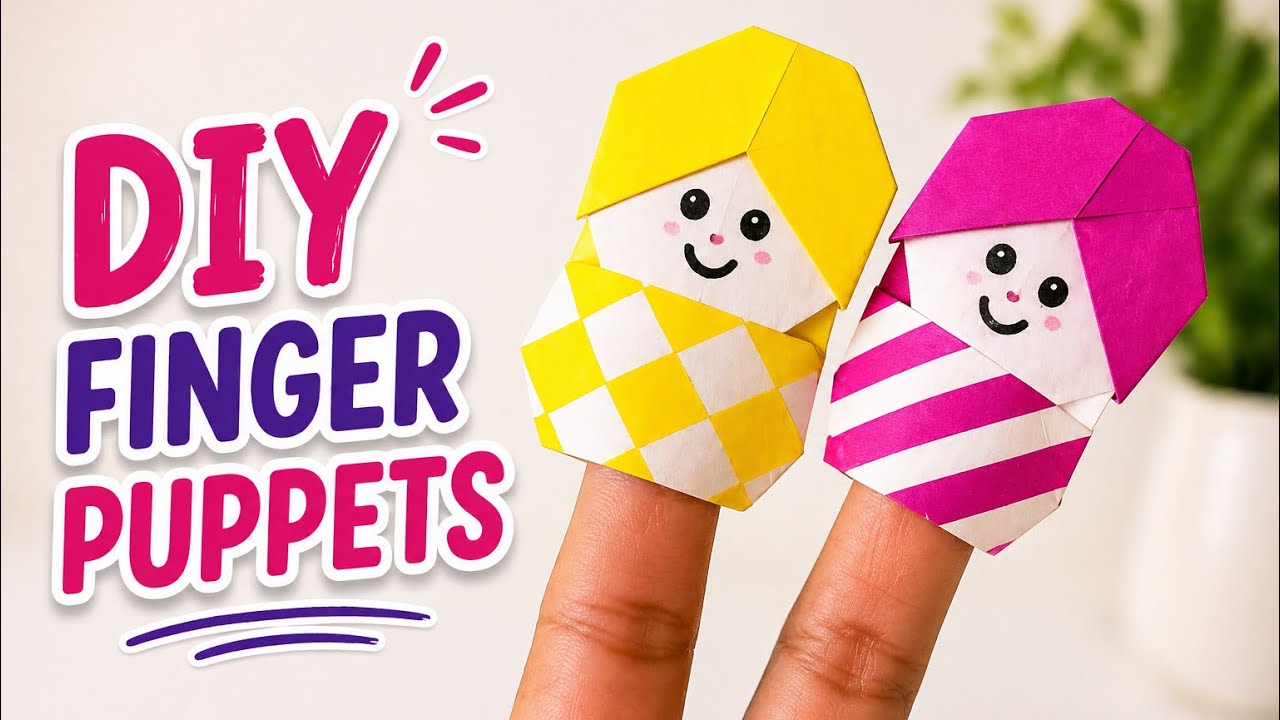 How to Make a Paper Origami Finger Puppet | Easy DIY Craft for Kids ...