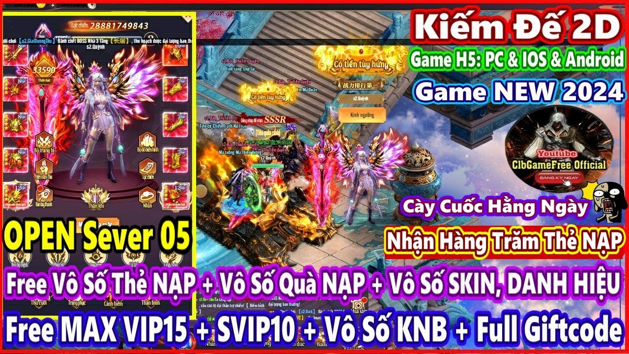《H5Game Lậu》Kiếm Đế 2D : Free VIP15 + SVIP10 + KNB + Vô Số Thẻ NẠP + CODE - PC & IOS & Android ...