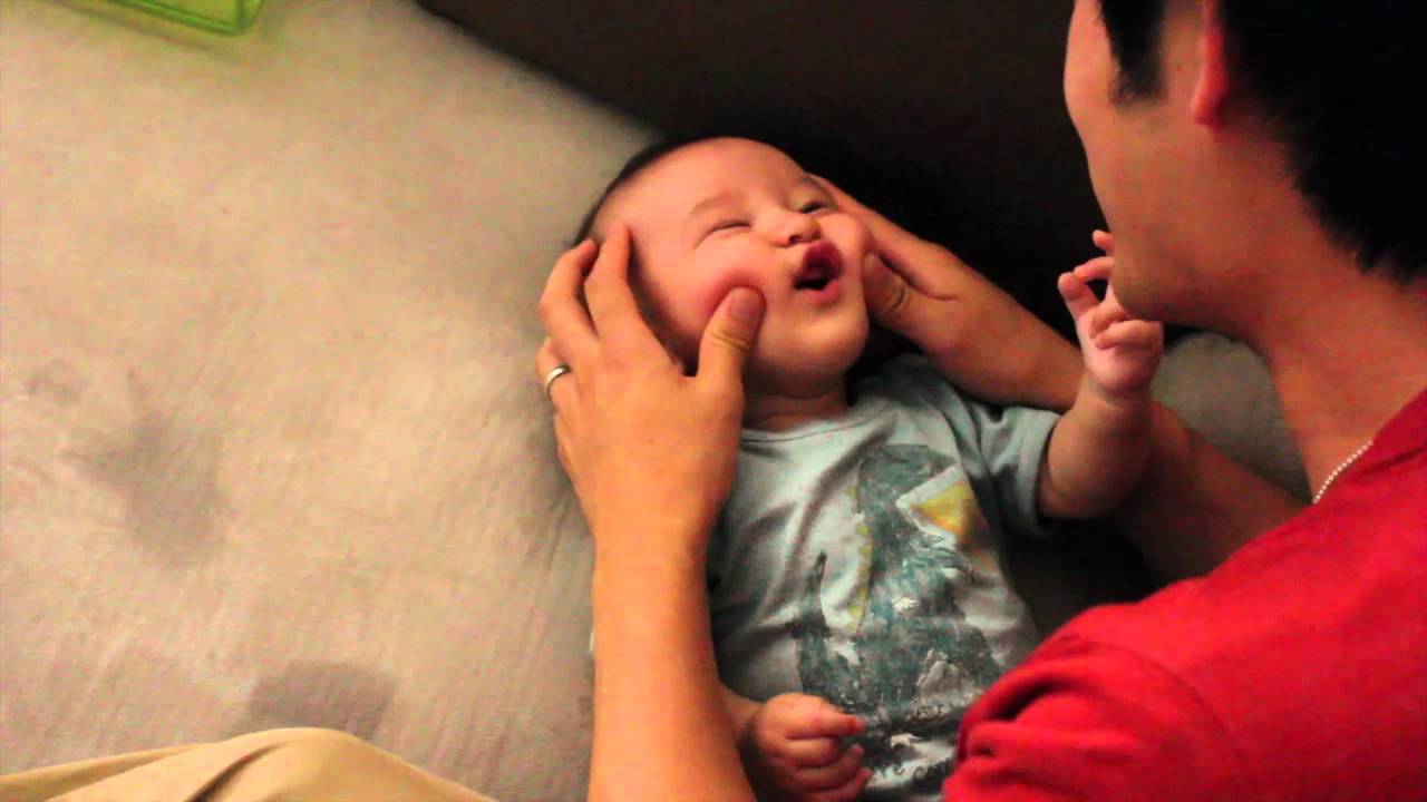 laughing baby face massage - YouTube