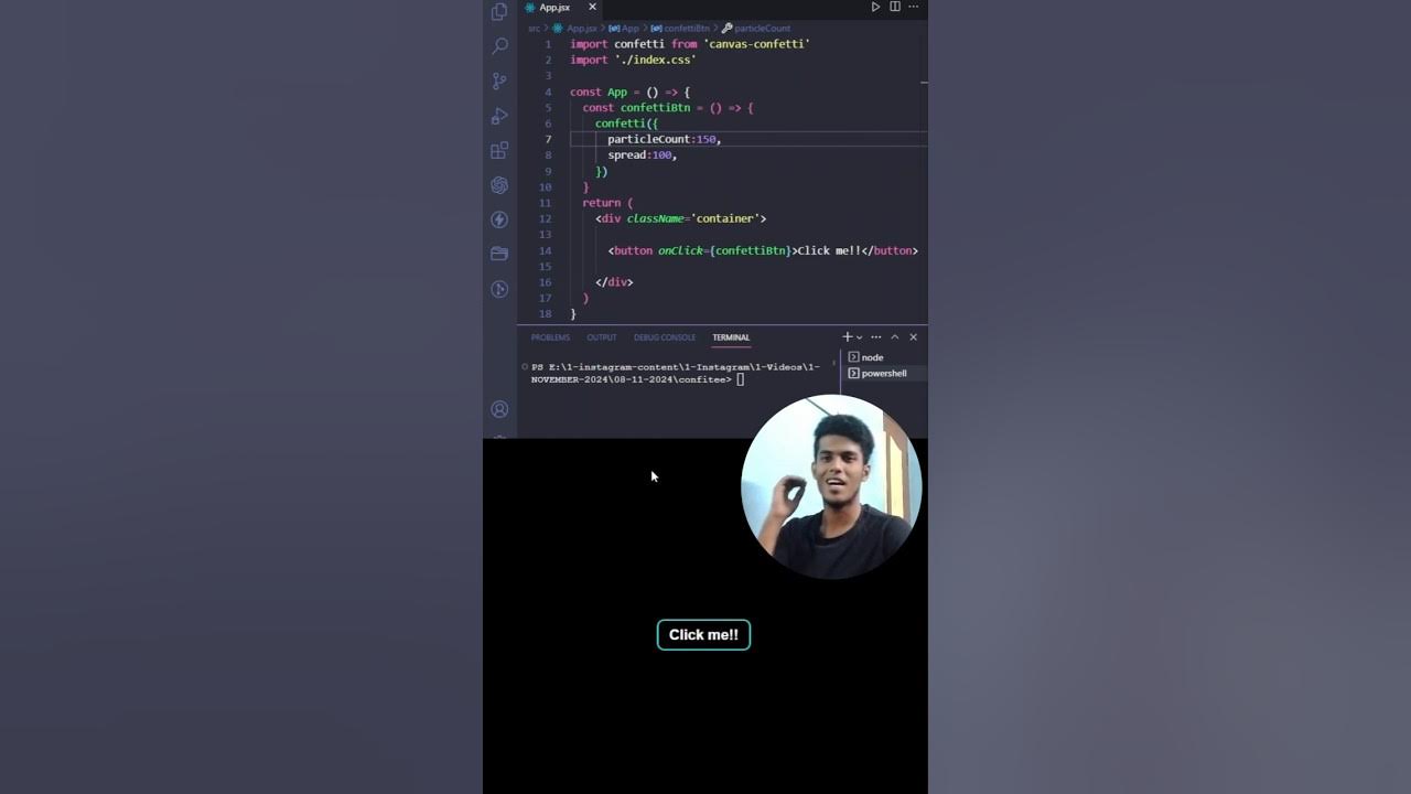 React Confetti Effect: Add Fun to Your Button Clicks! 🎉 #ReactJS #FrontendDevelopment # ...