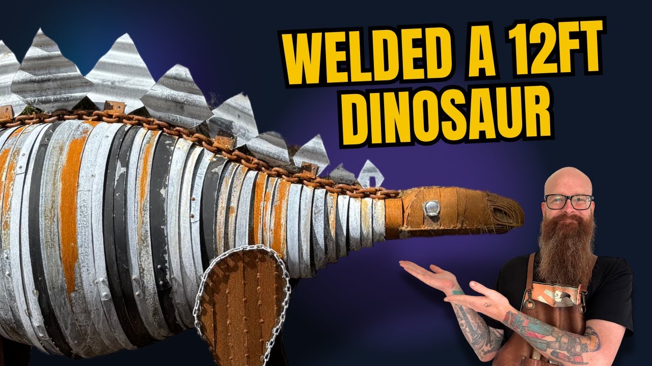 Welded a 12ft Dinosaur Sculpture out of Metal Scraps & Reclaimed ...