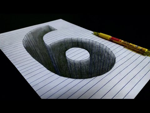 How to Draw 3d Drawing Number 6 | Easy Pencil Drawing Videos | Optical ...