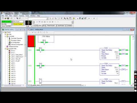 TRAFFIC LIGHT SYSTEM_in PLC RSlogix 500 - YouTube