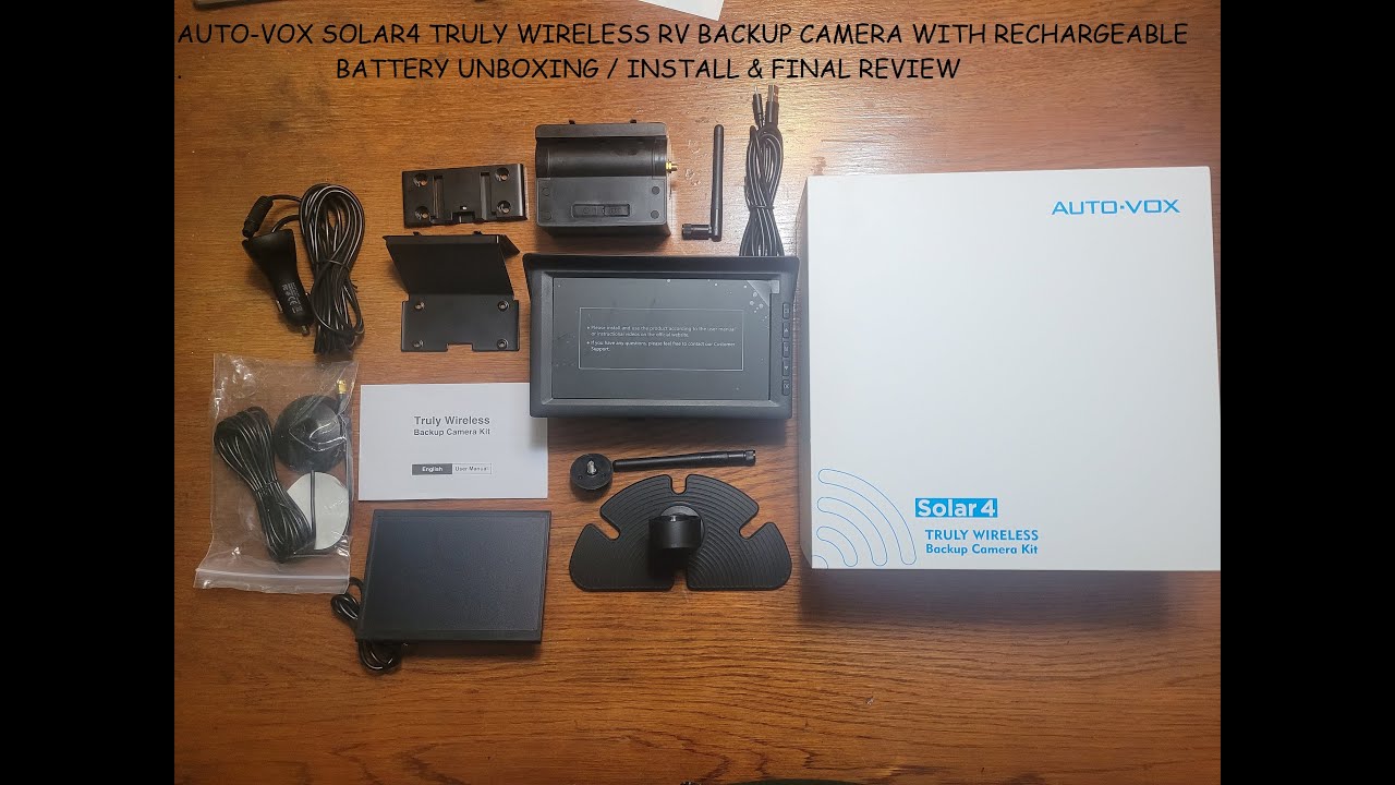 AUTO-VOX Solar4 Truly Wireless RV Backup Camera with Rechargeable ...