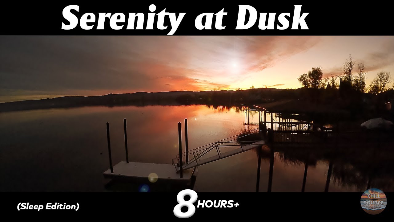 Tranquil Lakeside Sunset | Relaxing Nature Sounds | Chill Source 8 hour ...