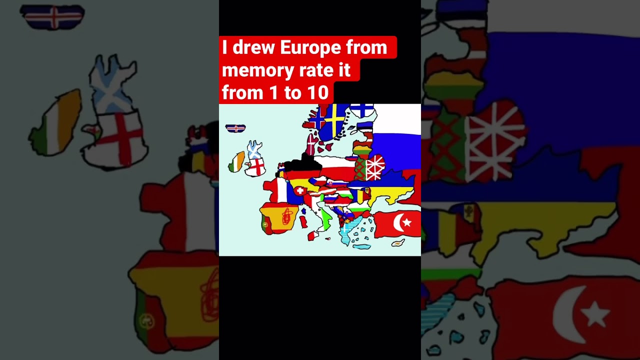 I drew Europe from memory rate it from 1 to 10 #rate #memory #europe # ...