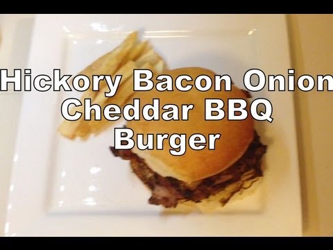 Hickory Bacon Onion Cheddar BBQ Burger on the Weber Kettle - YouTube