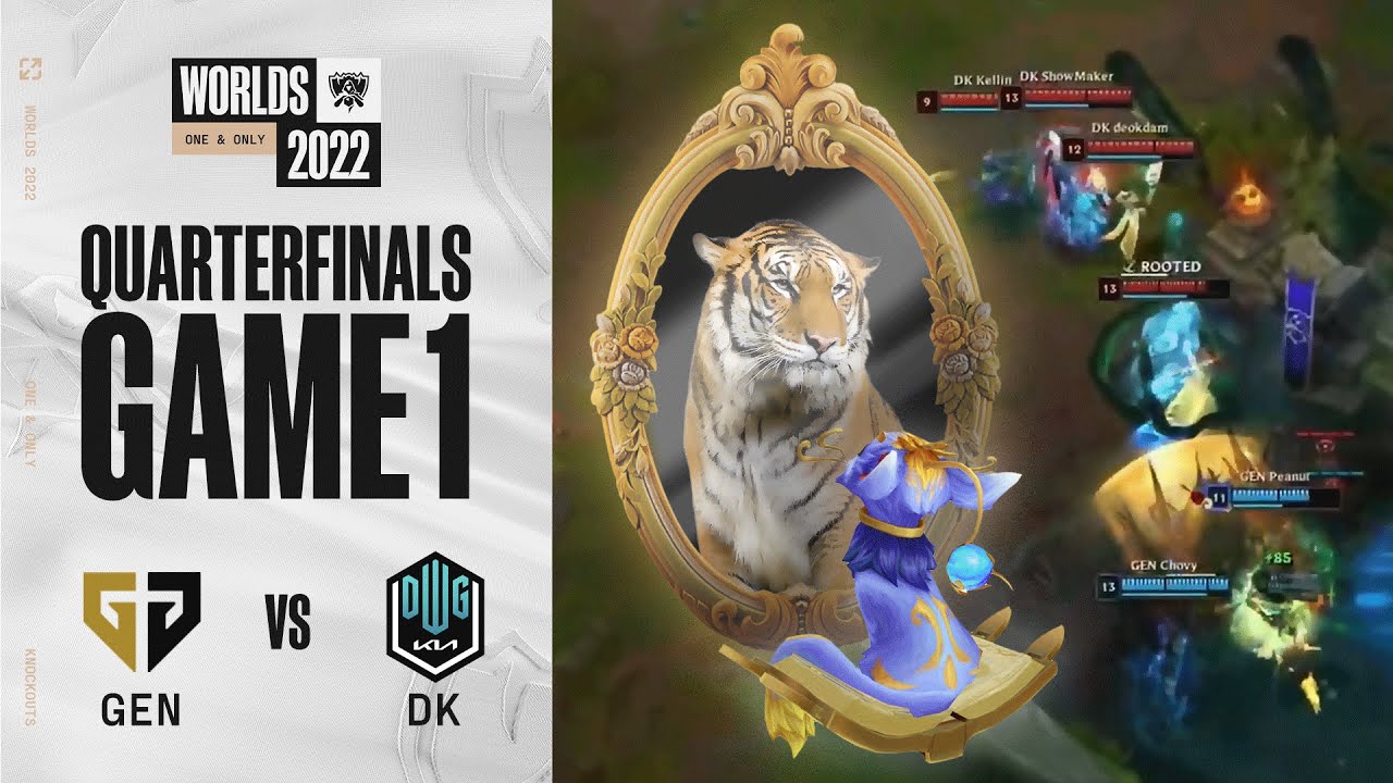 젠냥이 | GEN vs. DK 게임1 하이라이트 | Quarter Finals | 10.23 | 2022 월드 챔피언십 - YouTube