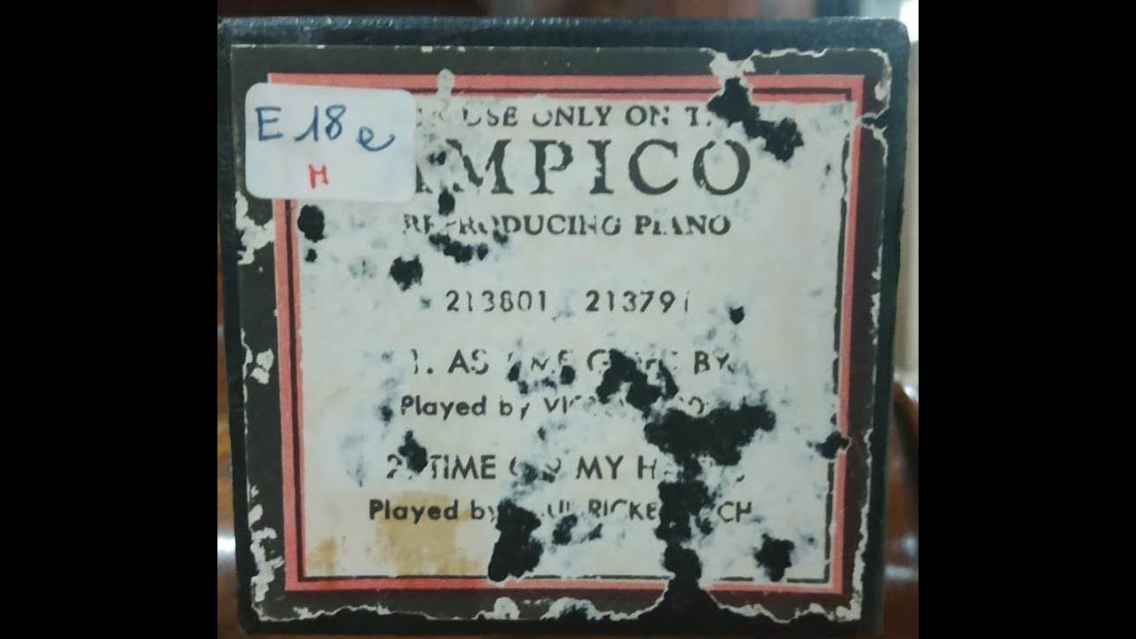 AMPICO Reproducing Piano Roll 213801 "As Time Goes By" - YouTube