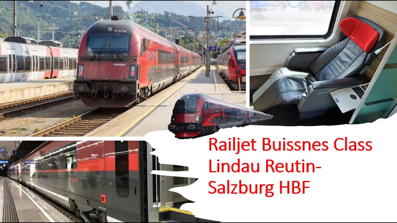 Im Öbb Railjet (RJX 897) Buissnes Class von Lindau-Reutin nach Salzburg ...