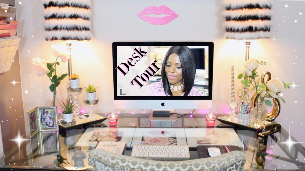 ♥ Glam Home ♥ Desk Tour 2016 ♥ GlamEverything - YouTube