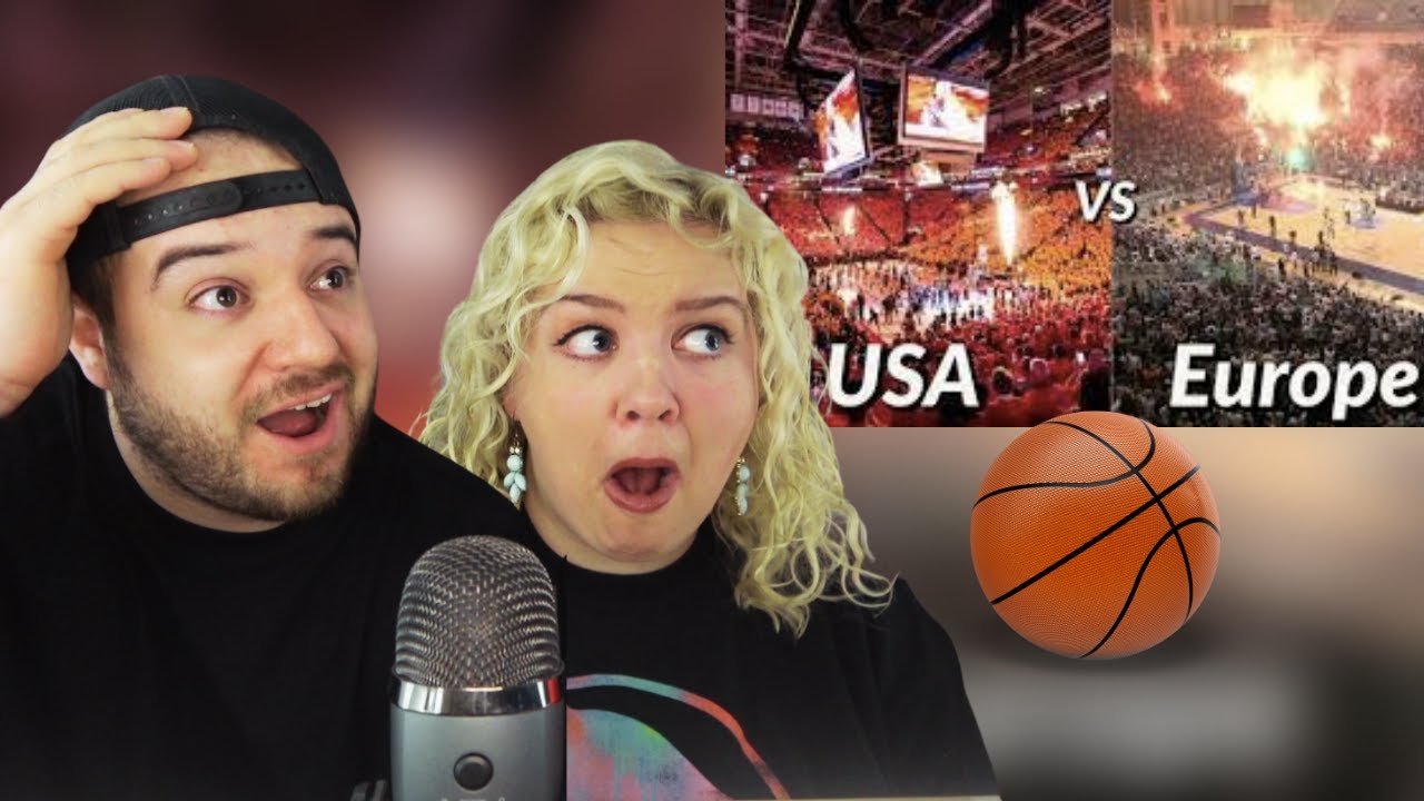 American Couple Reacts to Basketball Fans and Atmosphere USA vs Europe ...