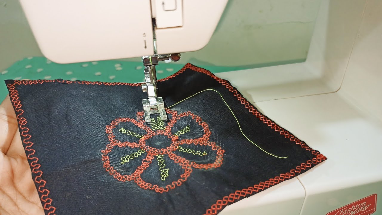 How to use open toe embroidery foot with singer decorative stitch - YouTube