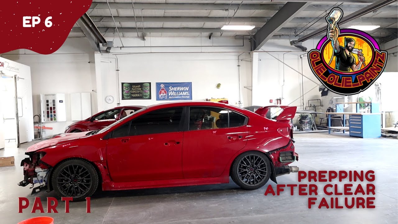 Subaru Sti peeling paint prep - YouTube