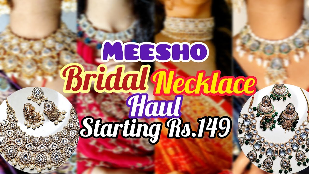 *MEESHO* Bridal Necklace Haul 🪷🪔 || Meesho necklace haul || cp ahana ...