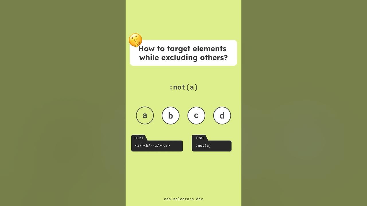 How to target elements while excluding others? :not #CSS #cssselectors #frontendly - YouTube