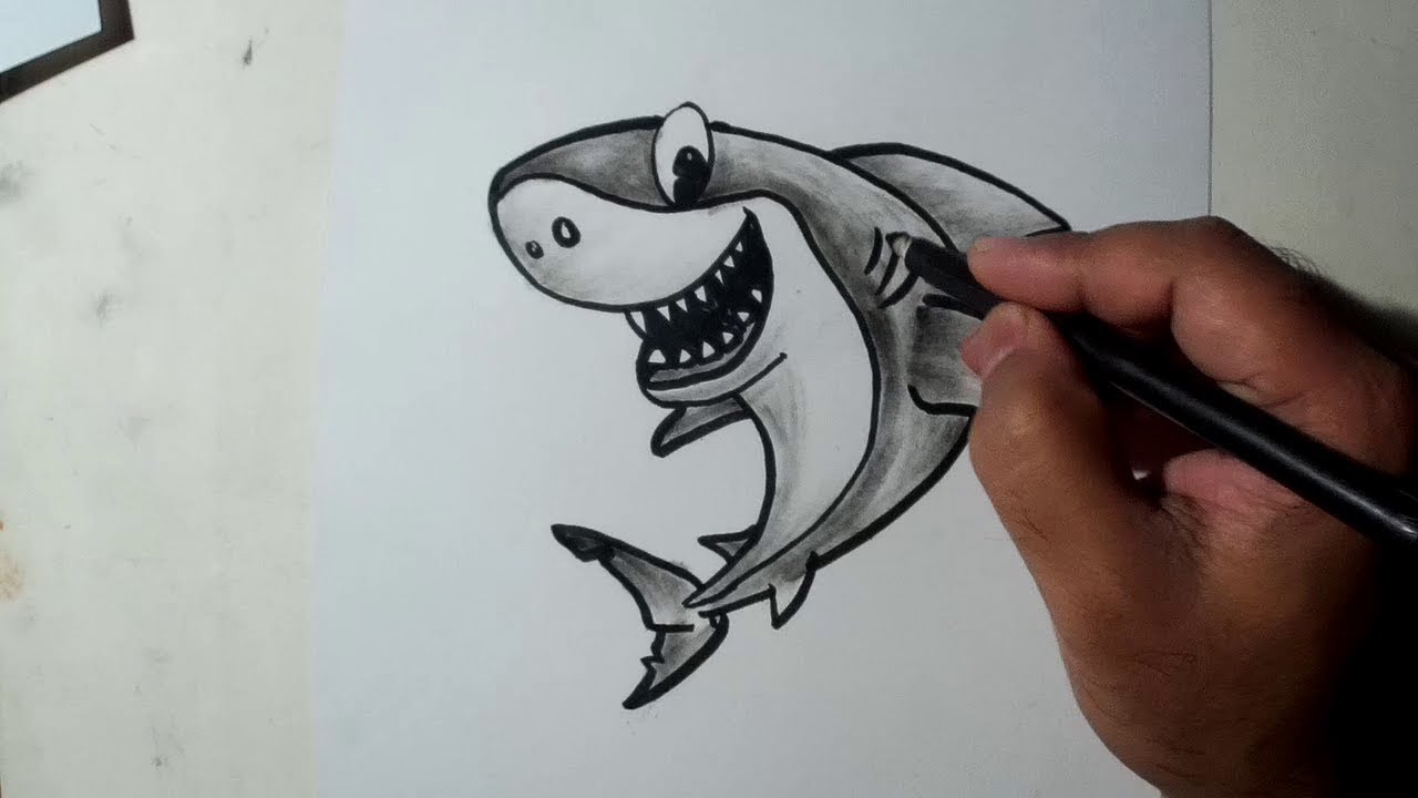 How to Draw A Shark || Charcoal Drawing and Shading - YouTube