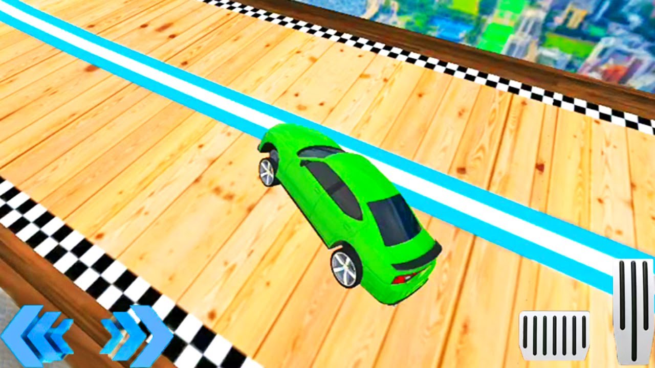 Green Car Impossible Stunts Racing Game | Car Mega Ramp Driving 3D ...