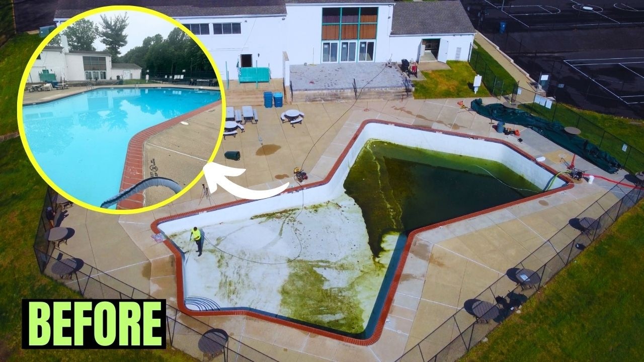 WE DEEP CLEANED THIS MASSIVE STAR SHAPE POOL SEASON 2 EP #4 ...
