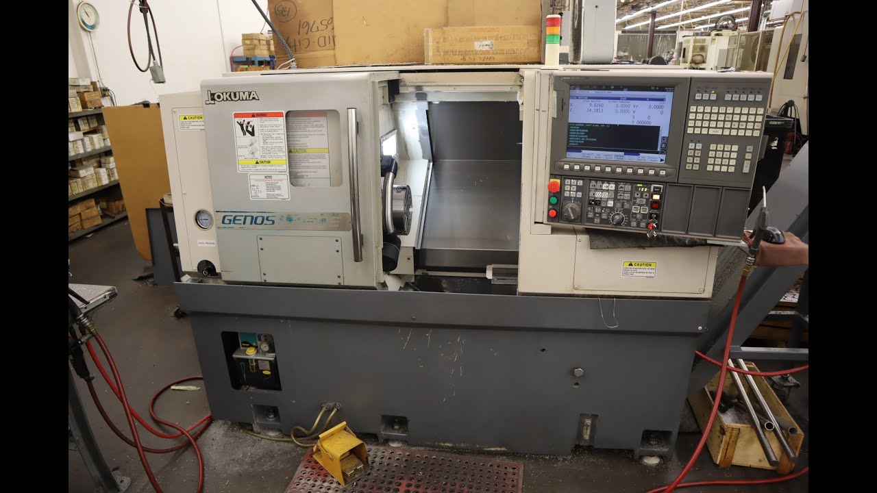 Okuma Genos L250E CNC Lathe, Kitagawa B-208 8" 3-Jaw Chuck, 12 Station ...