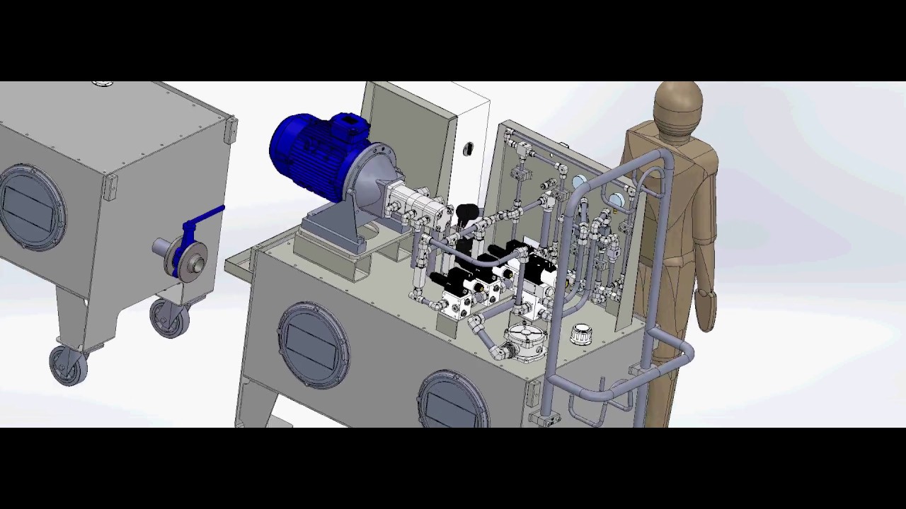 SolidWorks #1 - Agregat hydrauliczny (hydraulic unit) - YouTube