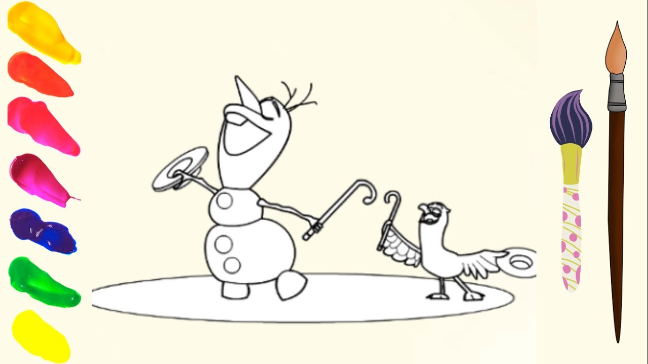 How to Color Frozen Movie Character Olaf Singing - YouTube