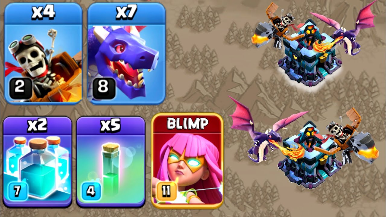 Best Th13 WAR Attack Strategy !! Th13 Dragon Rider Attack Strategy ...