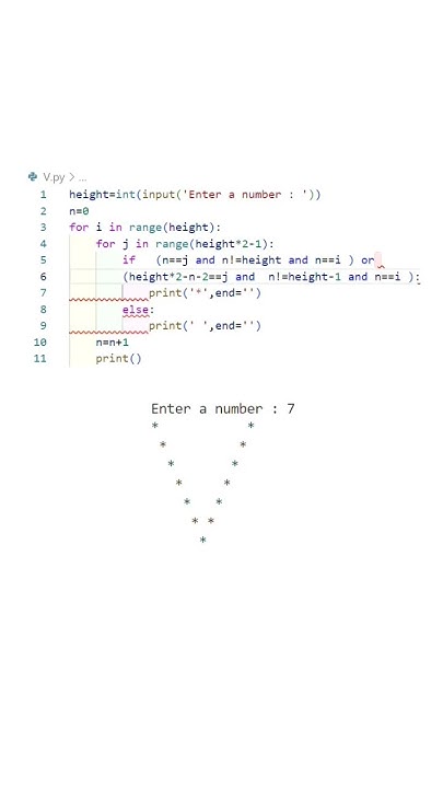 🔠 V Programming Coding Trending Viral Shorts Videos Python Pattern Pythonpattern