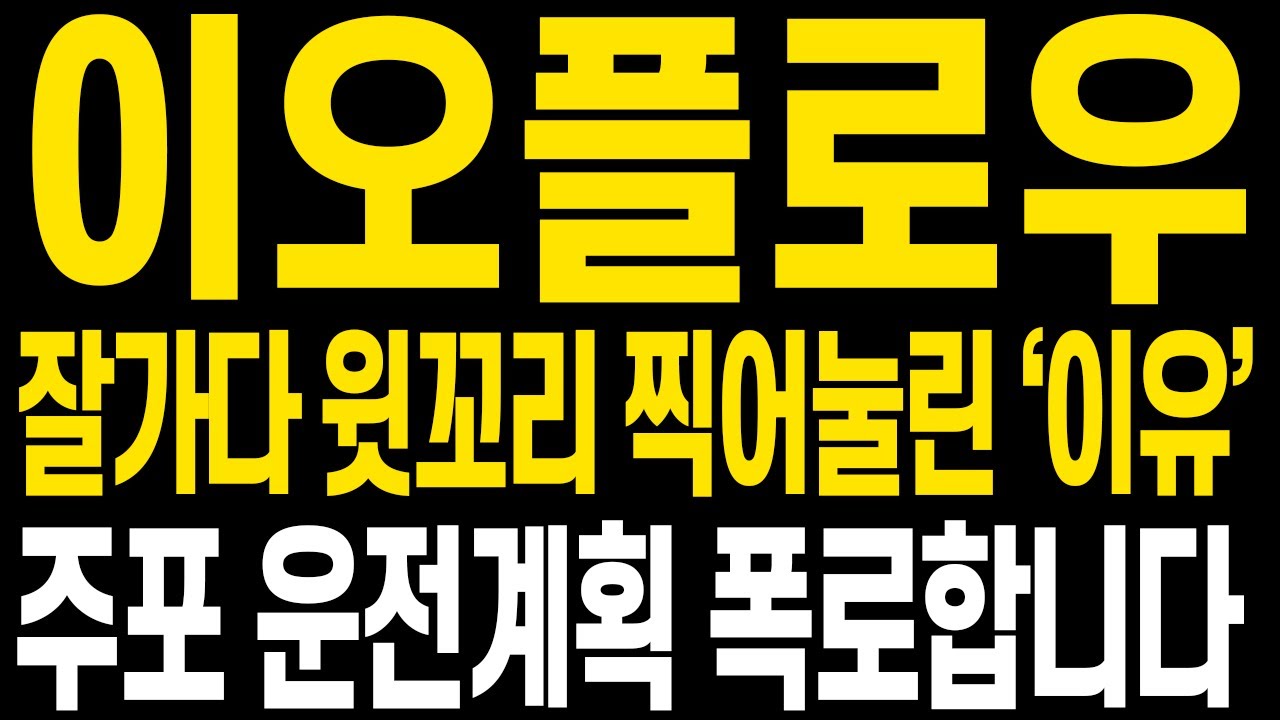 이오플로우 주가전망 오전엔 급락시키더니 오후엔 급등시킵니다 골때리는 주가 상황 속에서 중심 잡고 계셔야 큰 수익 볼 수