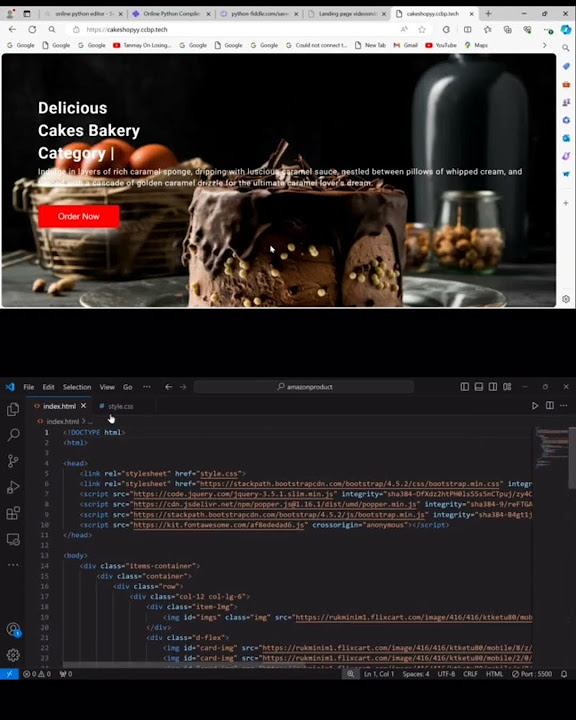 Design Cake Shopyy Home Page Using Html Css And Javascript With Source Code In Bio Link Youtube 