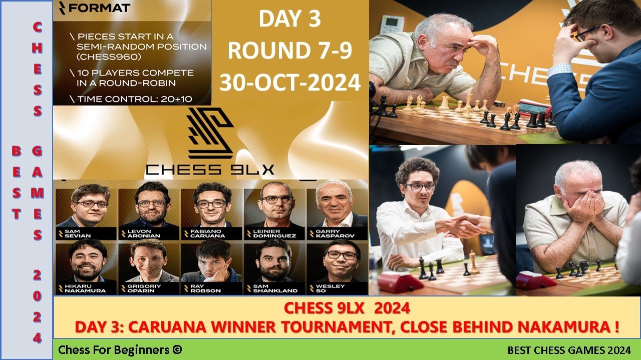 CHESS 9LX 2024 DAY 3: CARUANA WINNER TOURNAMENT, CLOSE BEHIND NAKAMURA ...