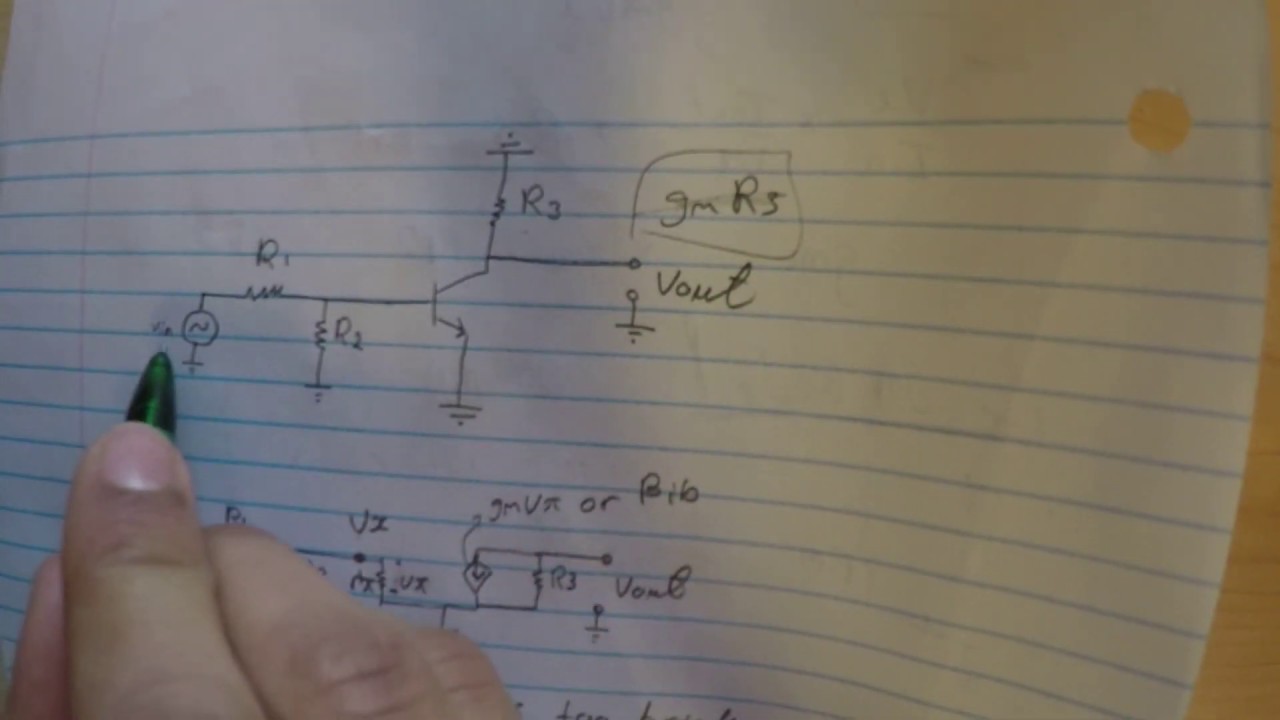 How to find the gain of a complicated transistor circuit using voltage ...