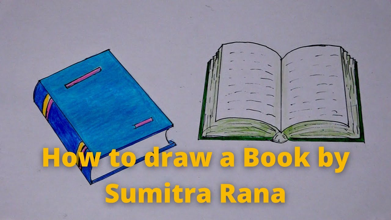 How to draw a Book by Sumitra Rana - YouTube