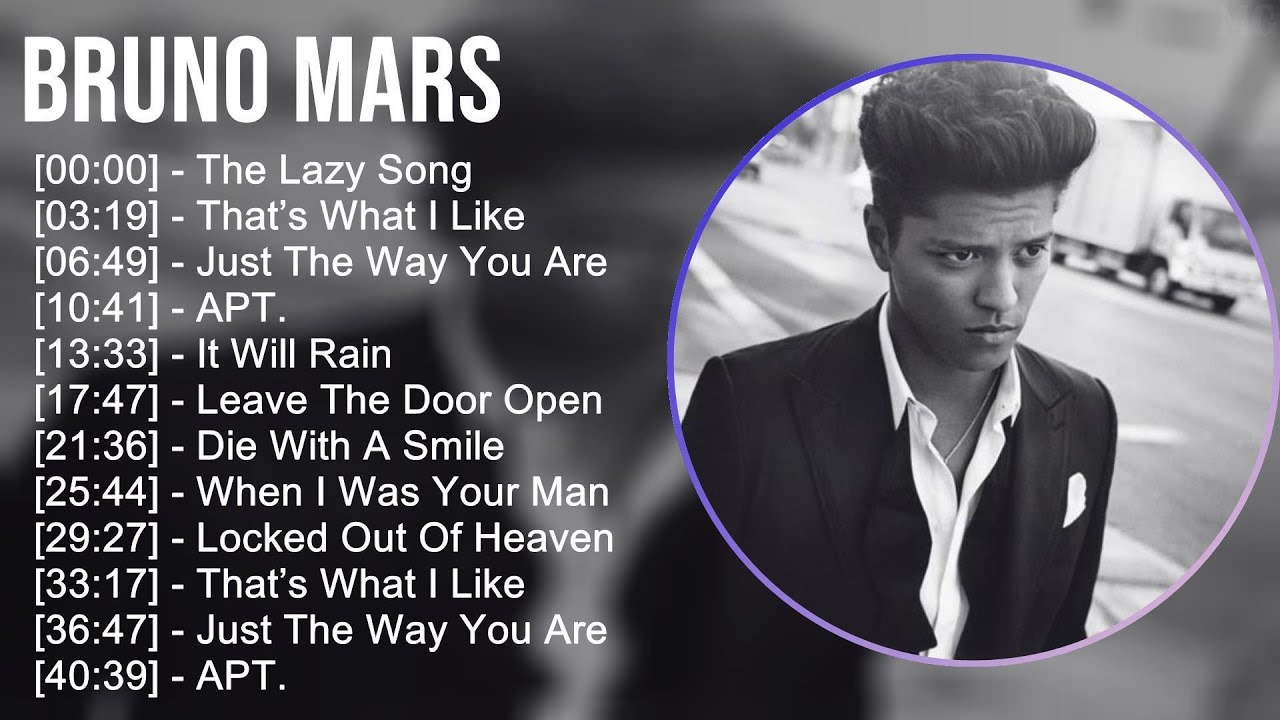 Bruno Mars 2025 MIX Top Hits - The Lazy Song, That’s What I Like, Just ...