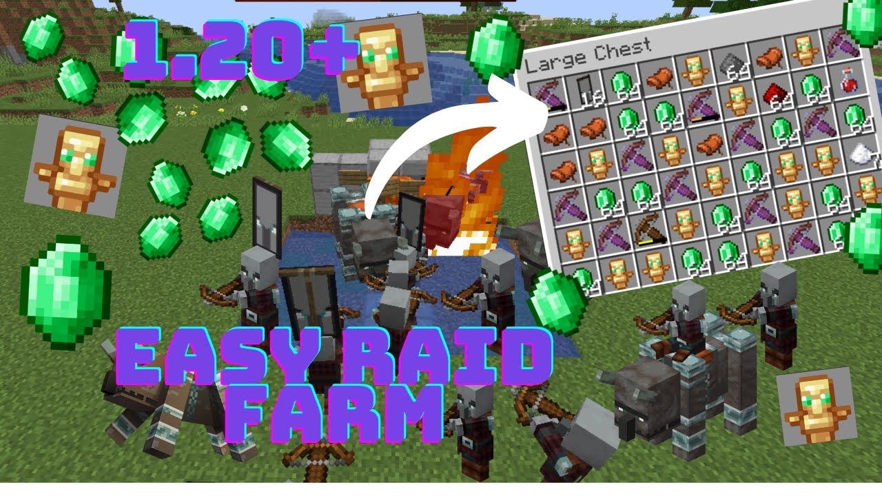 Minecraft :- EASIEST Raid Farm 1.20 | with amazing loot 😲 - YouTube