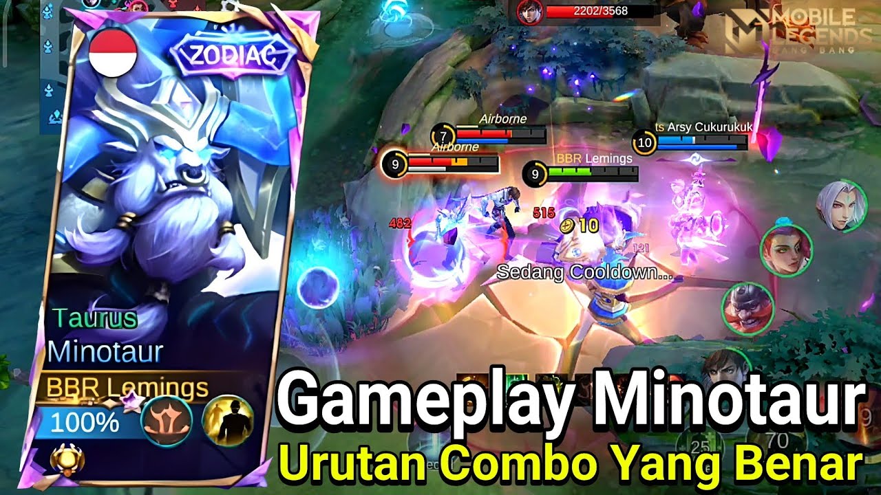 Gameplay Minotaur | Ini Dia Combo Yang Sering Dilakukan Oleh Pro player ...