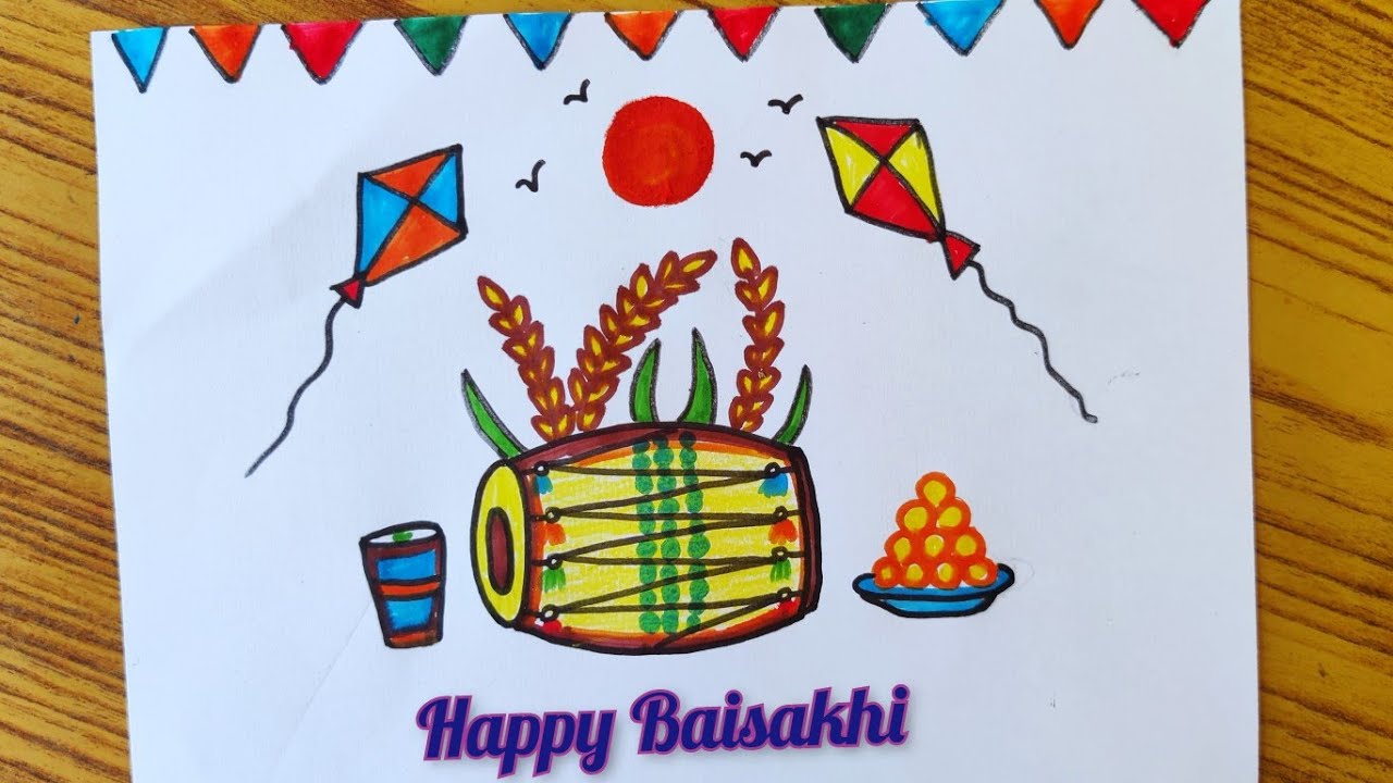 Baisakhi drawing/baisakhi festival drawing/happy baisakhi drawing ...