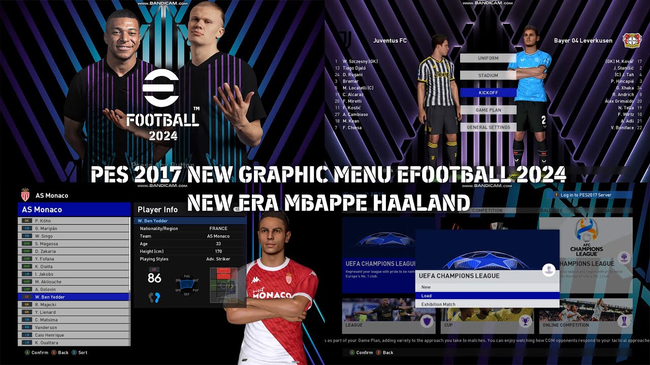 PES 2017 New Graphic Menu eFootball 2024 New Era Mbappe Haaland - YouTube