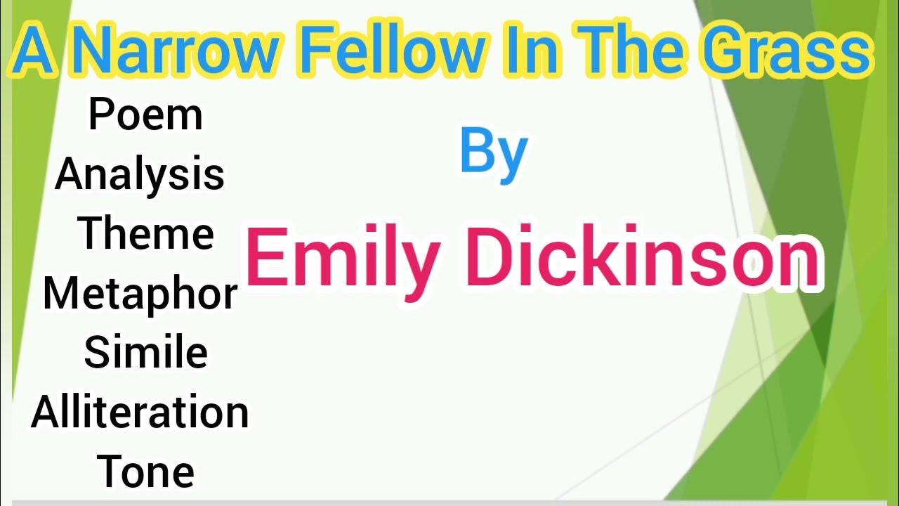 A Narrow Fellow in The Grass by Emily Dickinson. - YouTube