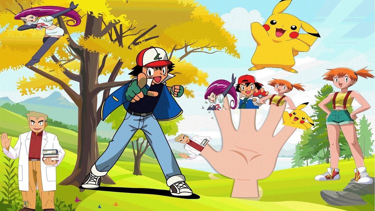 Pokemons misty Ash Pikachu Finger Family | Pokemons Singing Finger ...