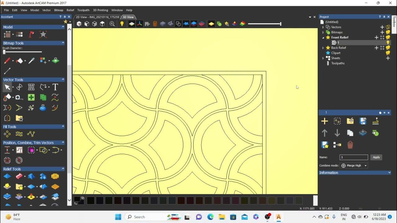 Wall partition 2d and 3d design | #2d3d artcam tutorial in Hindi ...